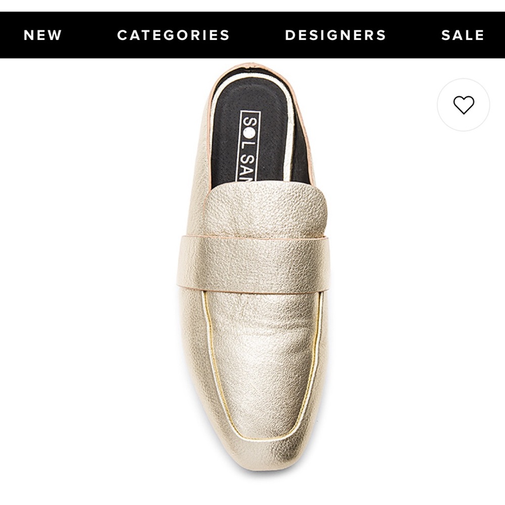 Urban Outfitters Gold Sol Sana Mule - Gem